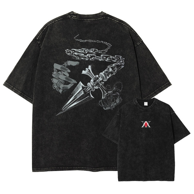 Phantom Chains Anime Graphic T-Shirt – Cotton Oversized Tee – OtakuTreasure